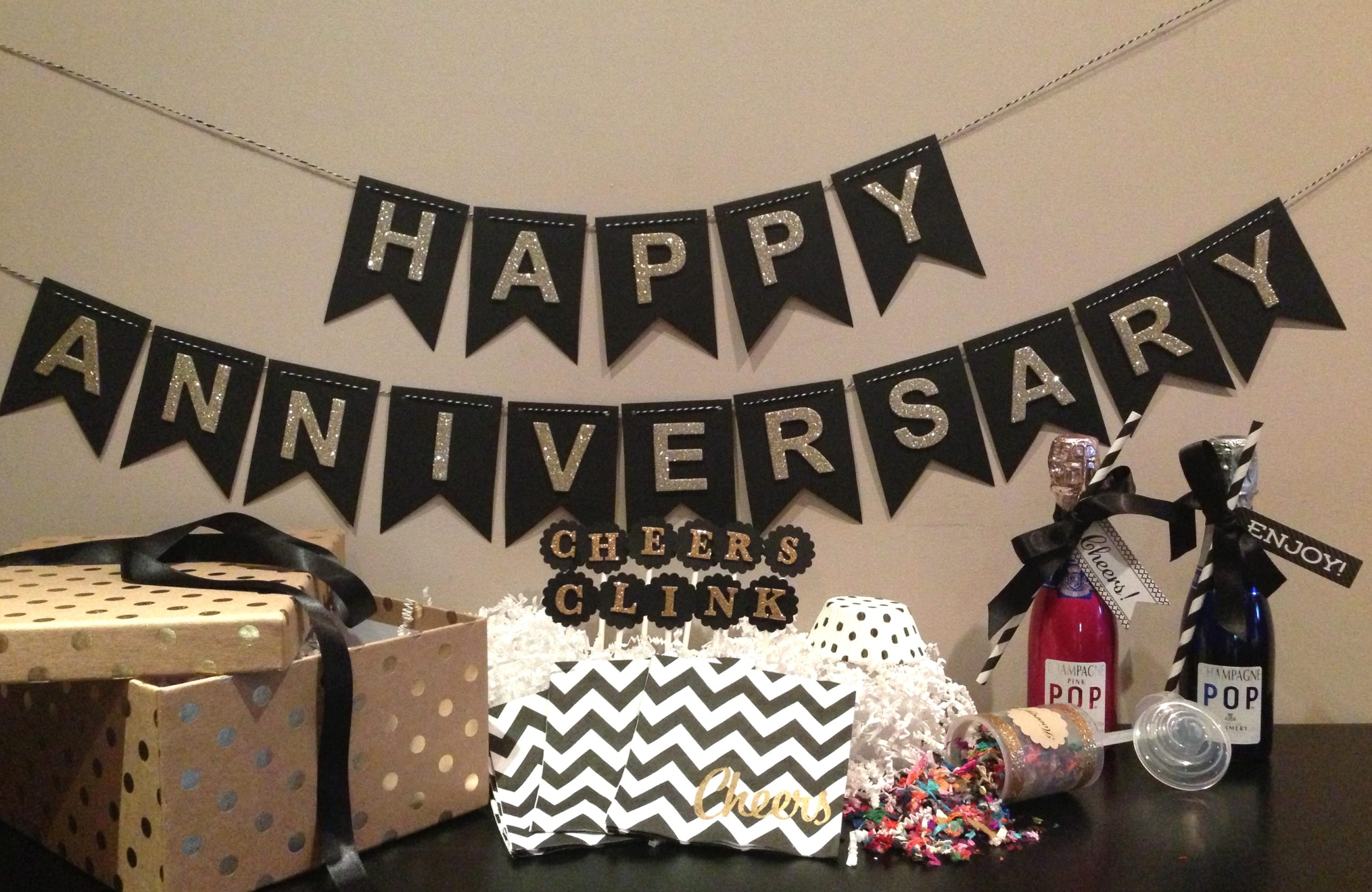Anniversary Party in a Box - DIY Gift Idea - Pop of Gold