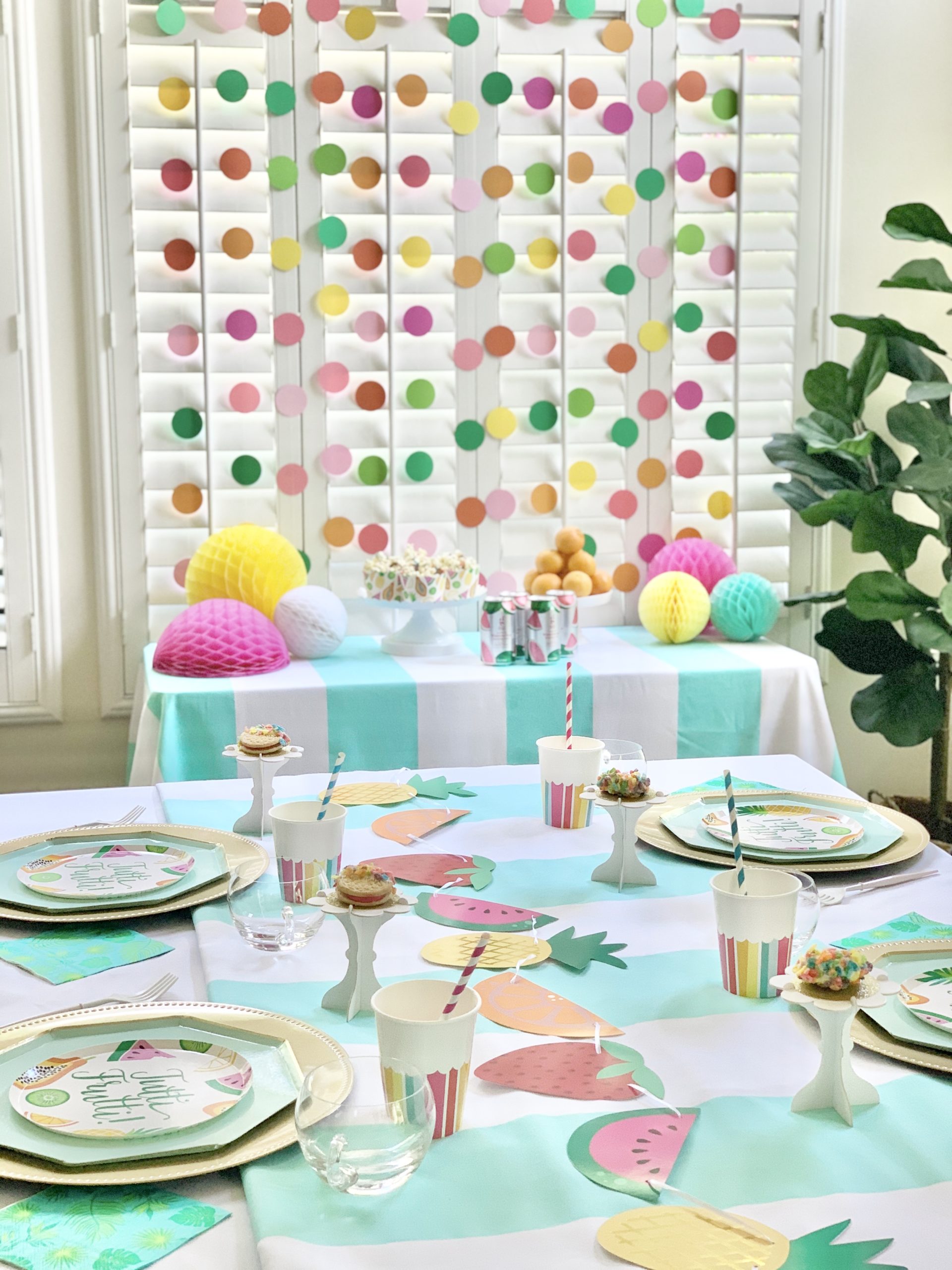Throw a Tutti Fruity Party with DIY Backdrop - Pop of Gold