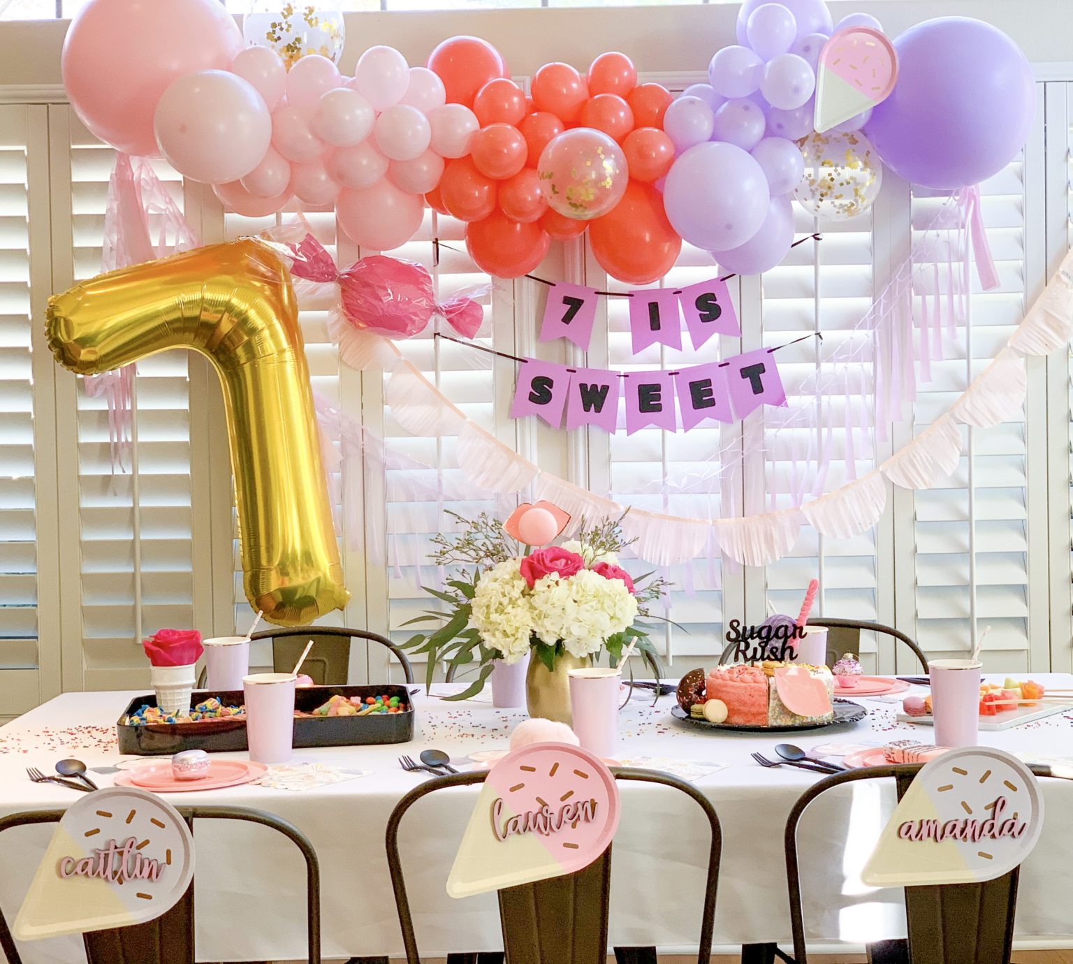 How to Throw a Sweets Themed Birthday Party - Pop of Gold