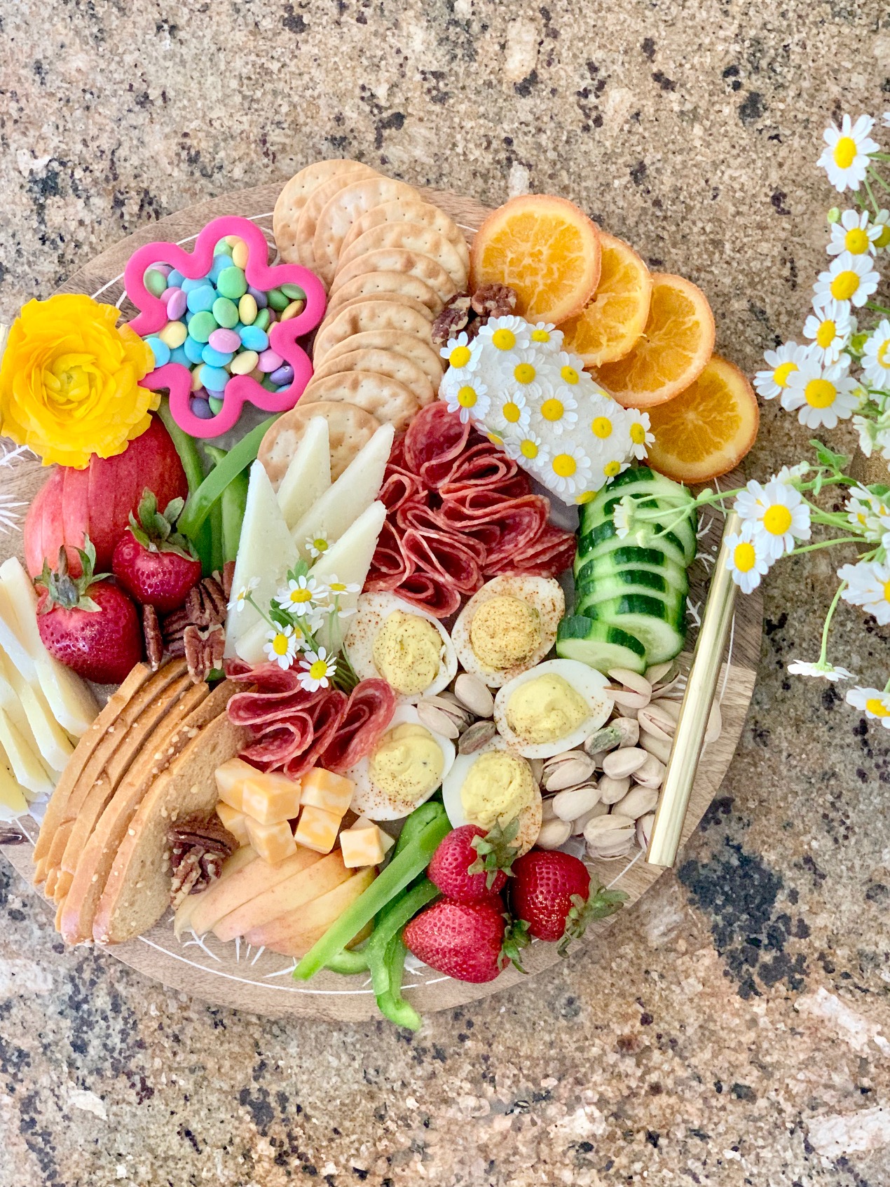 How to Make a Spring Grazing Board - Pop of Gold