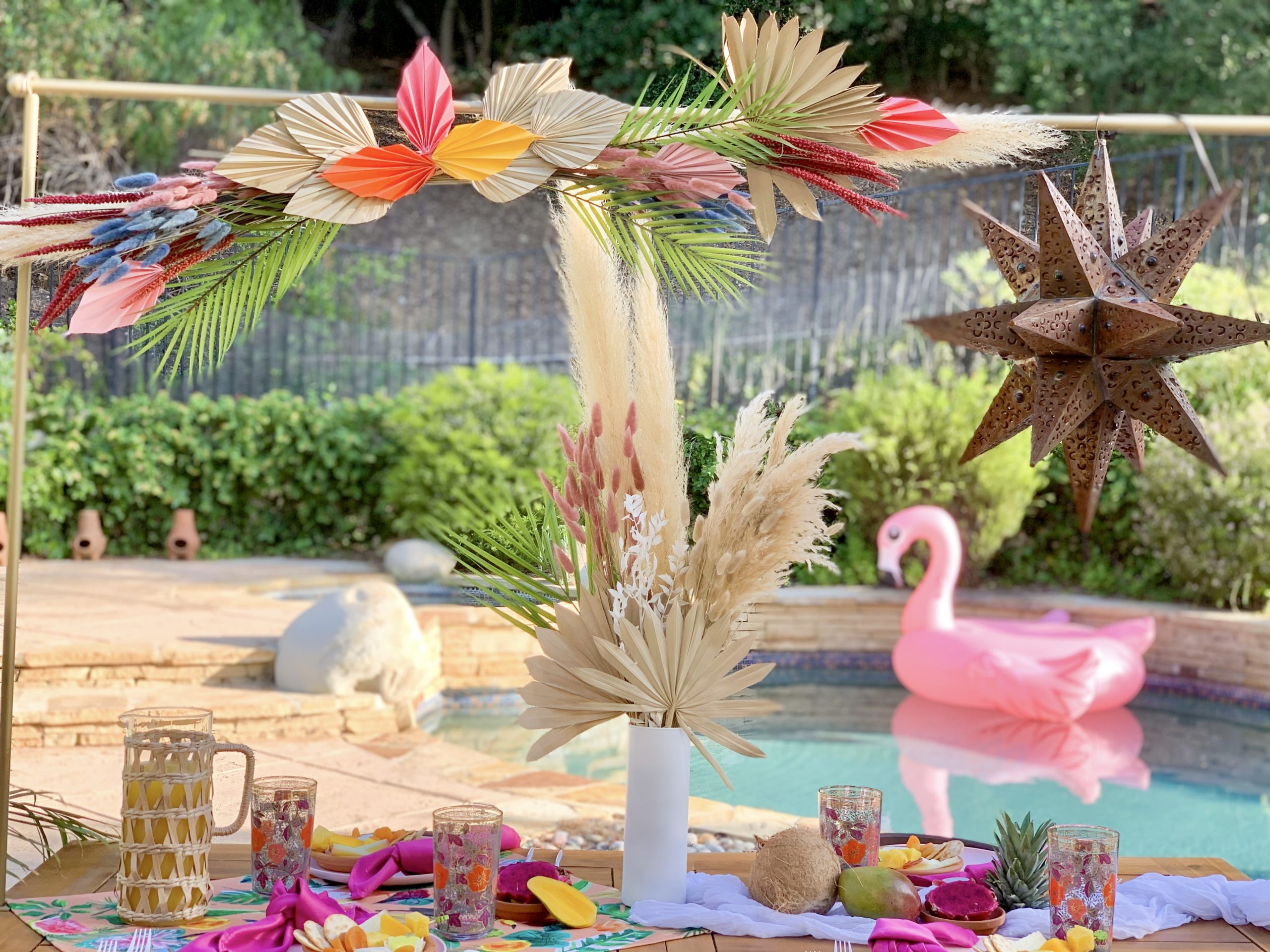 DIY Tropical Boho Swag Decor - Pop of Gold