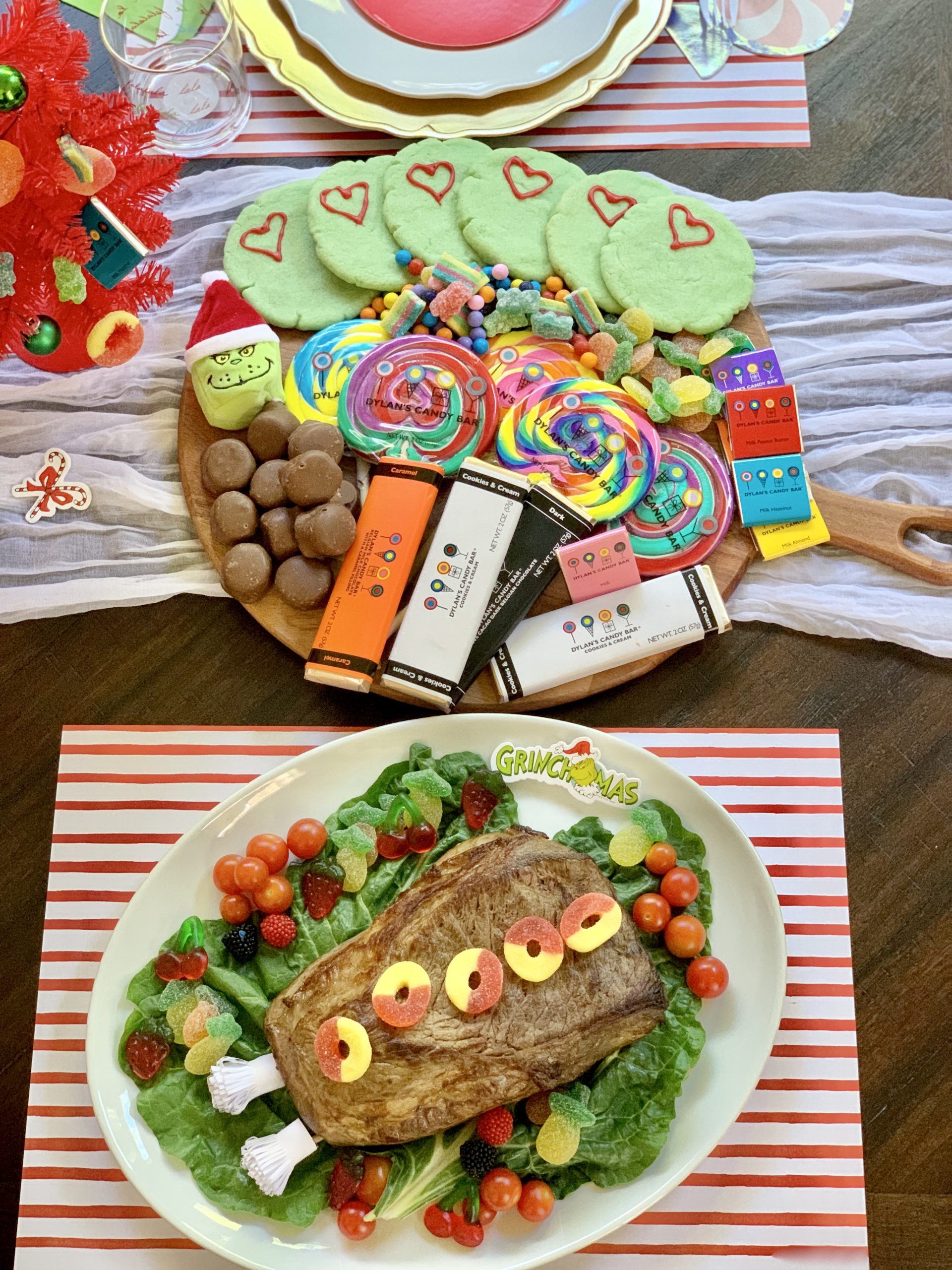 Grinch Themed Dinner with Treetopia and Dylan's Candy Bar - Pop of Gold