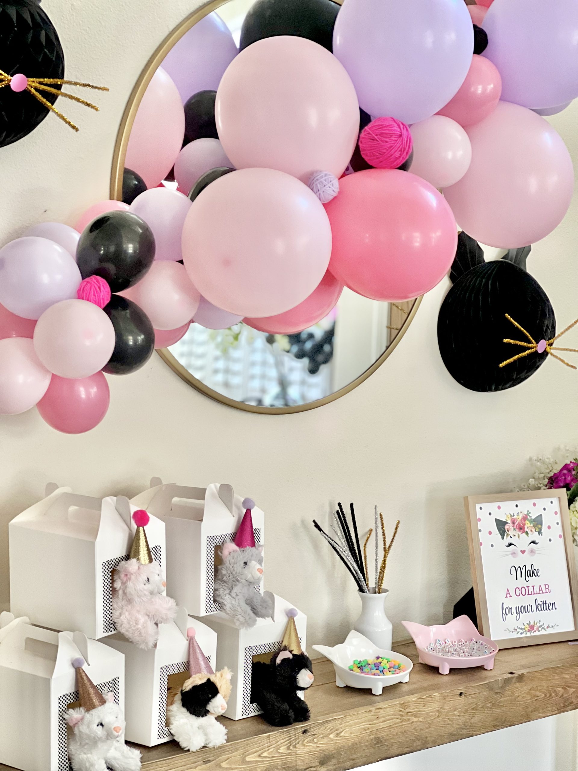 Cat Themed Birthday Party - Pop of Gold