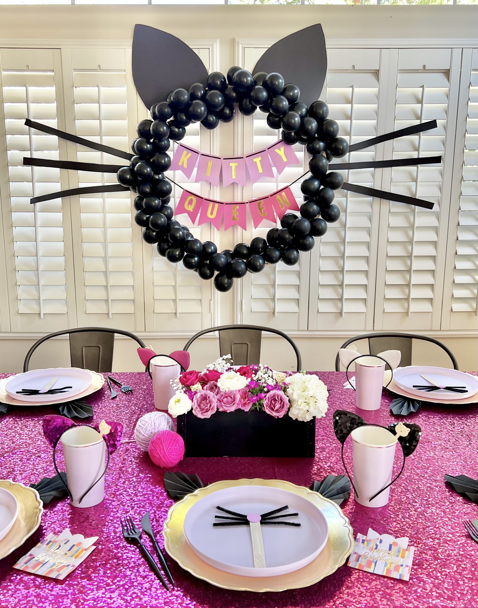 Cat Themed Birthday Party - Pop of Gold